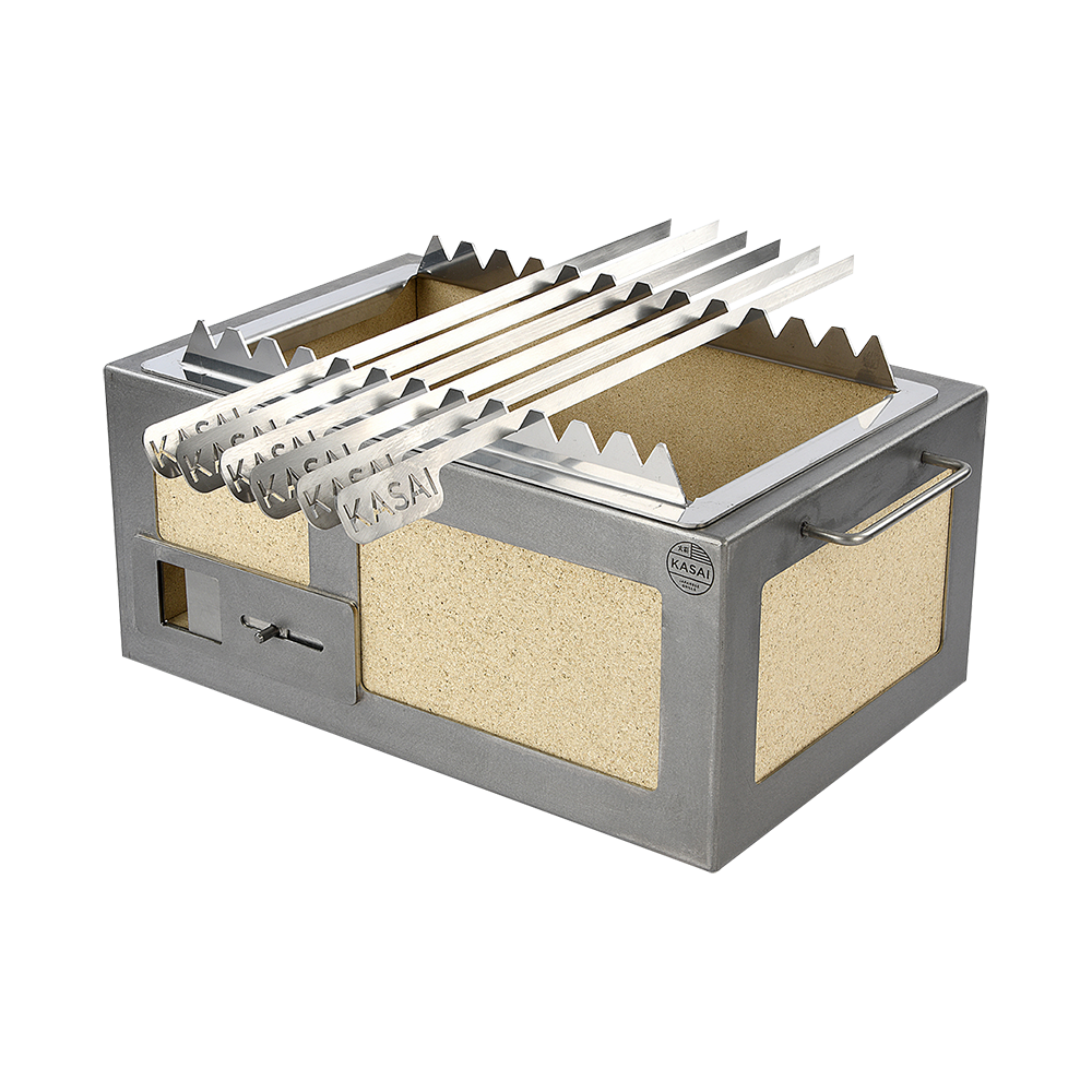 Kasai Konro Yakitori Grill Small + Spydstativ m. 6 grillspyd